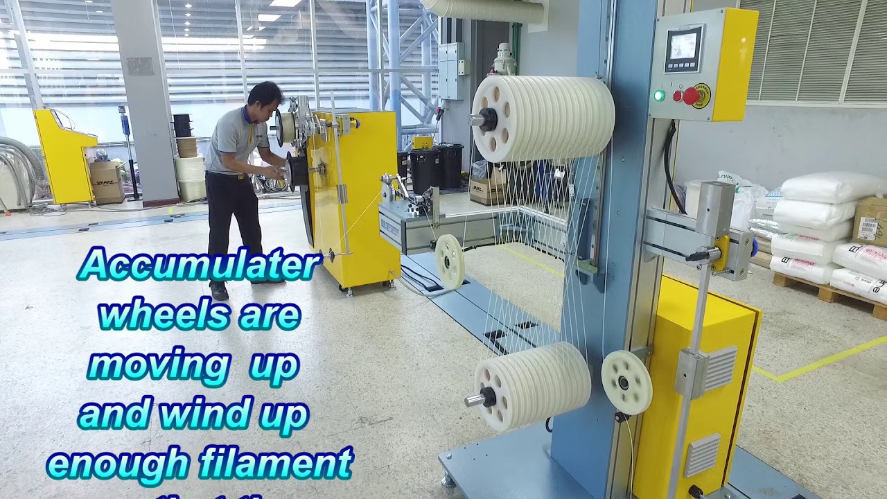 Video 3D high Speed filament production with accumulator and 2 station ...