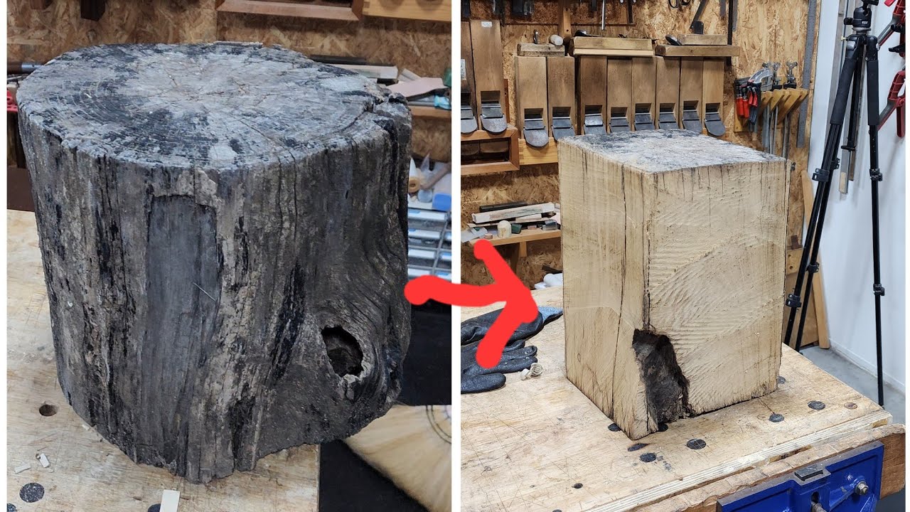 통나무를 각재로 만들기 Making a log to a squared timber - YouTube