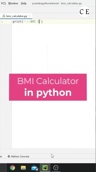 BMI Calculator 📟 in python #shorts #python #bmicalculator #programming ...