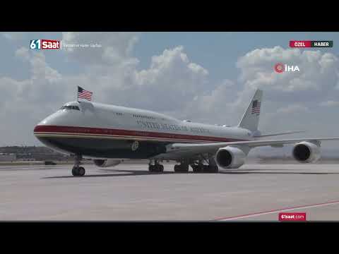 ABD Başkanı Donald Trump’ı taşıyan uçak Ankara’ya iniş yaptı