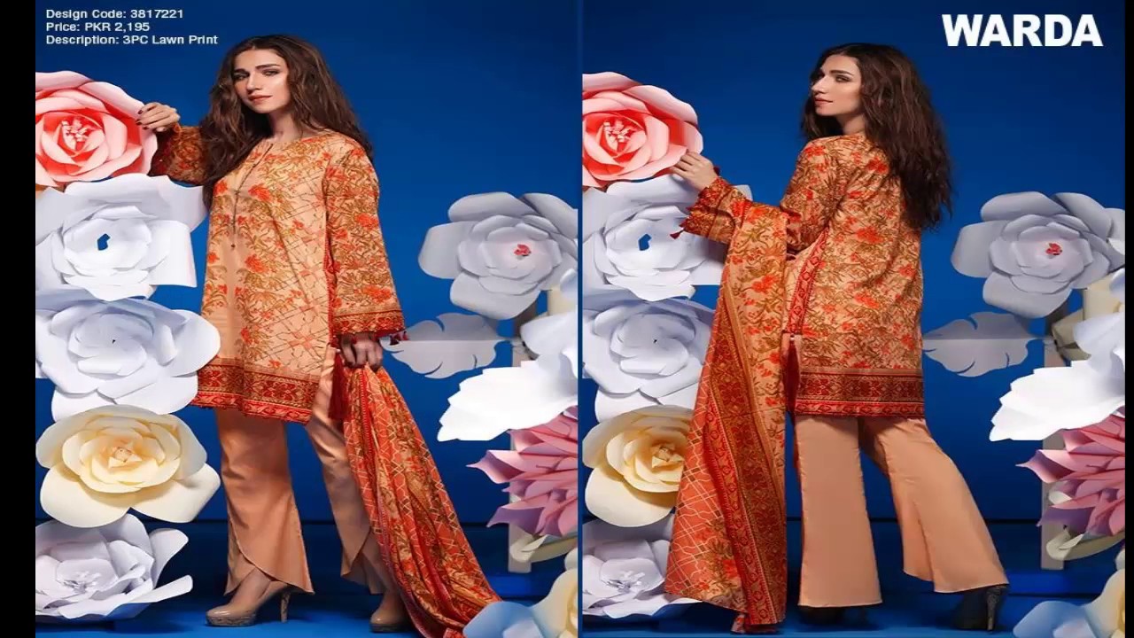Warda Lawn Spring Summer Collection 2017 For Girls With Price - YouTube