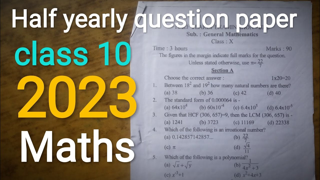 Class 10 Half Yearly Question Paper 2023 Maths Exam Seba Board YouTube class-10-half-yearly-question-paper-2023-maths-exam-seba-board-youtube