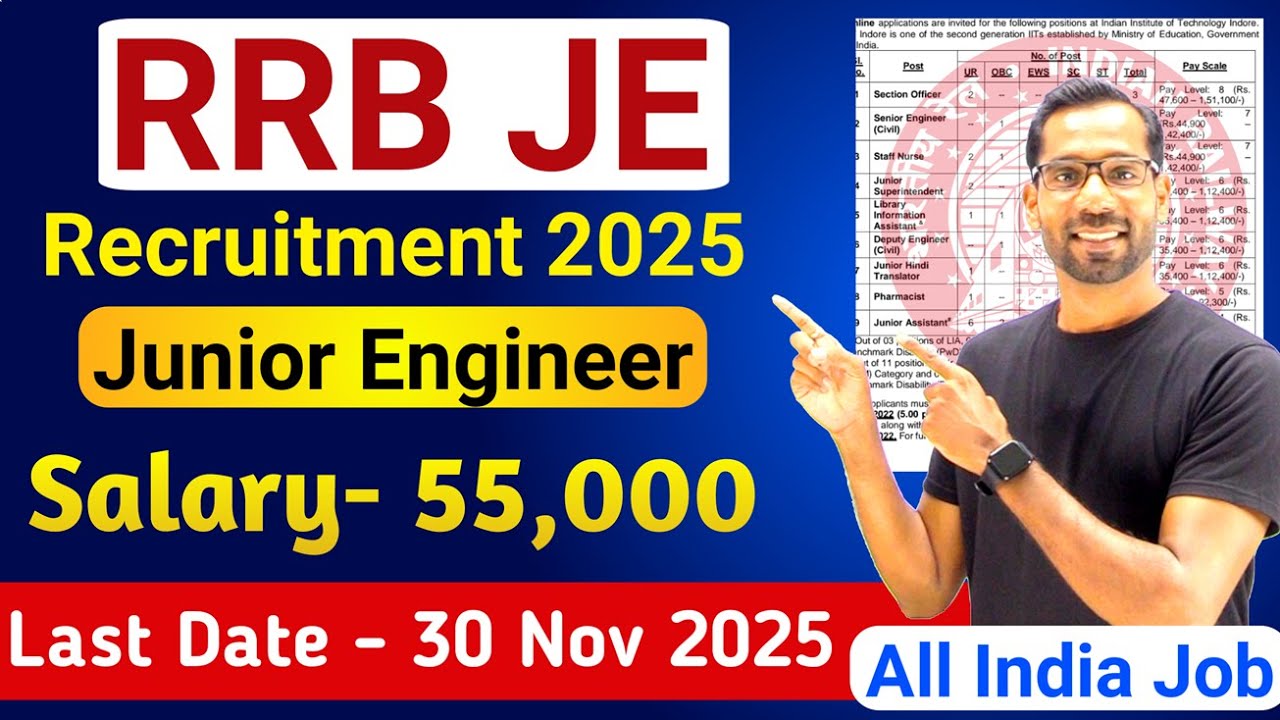 RRB JE Recruitment 2025 | Railway Junior Engineer Vacancy 2025 ...