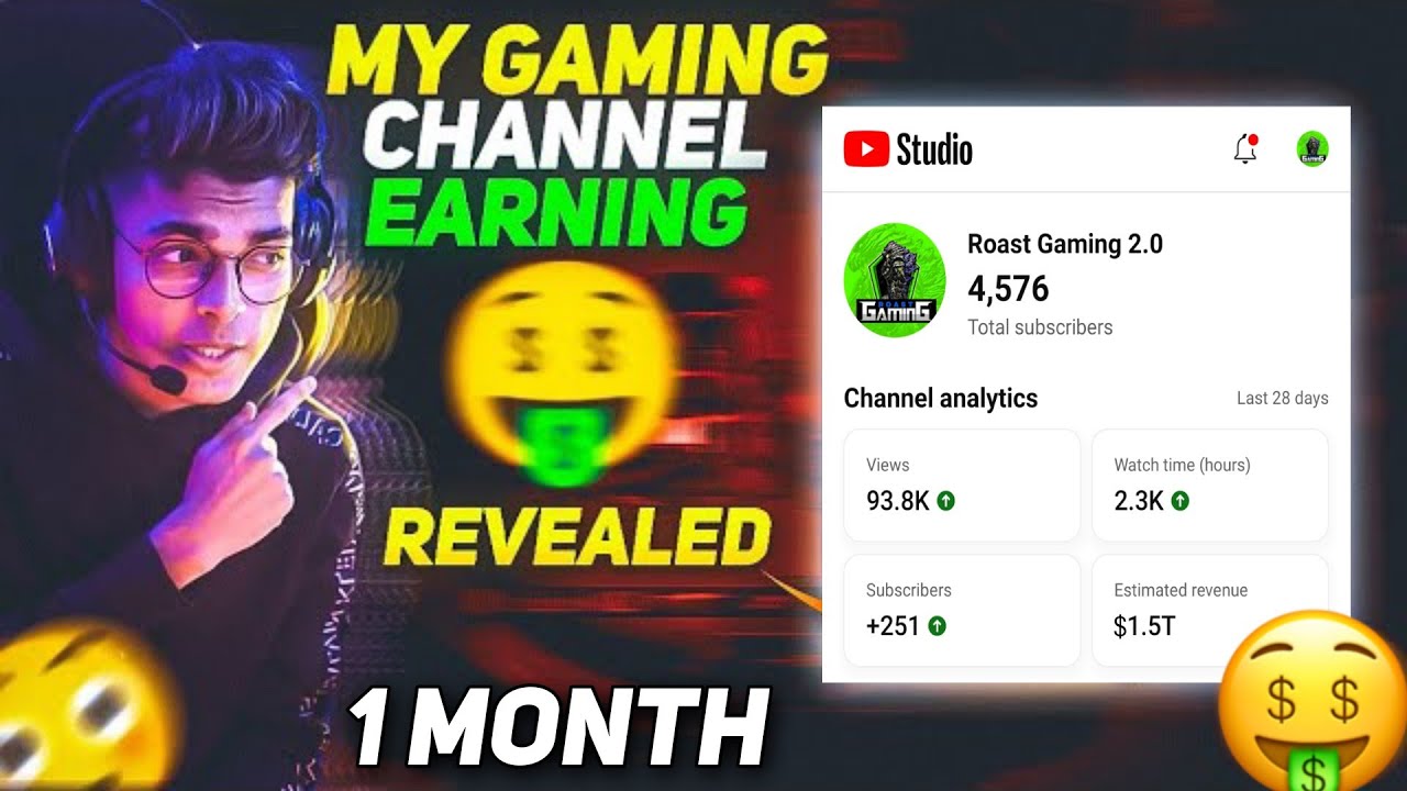 My Gaming YouTube Channel Earning 🤑 Revealed ( 5k subs ) | how to make ...