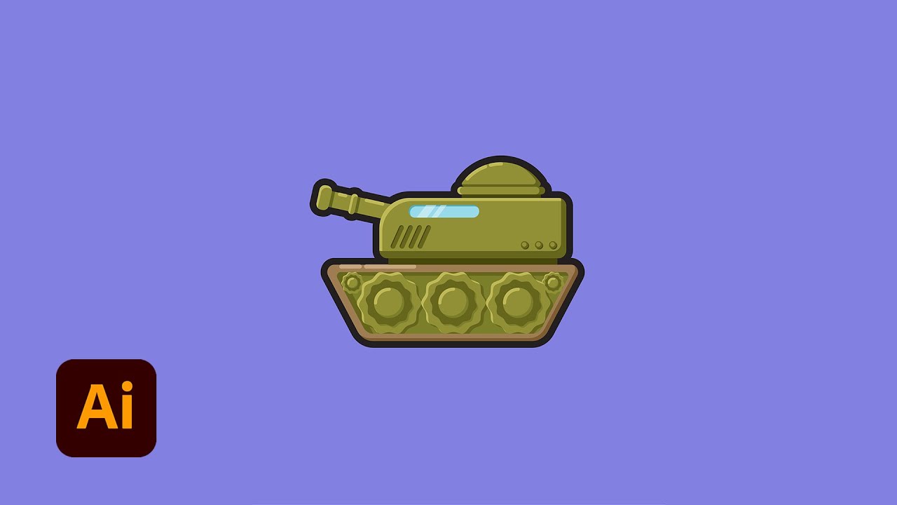 Drawing a Tank (Adobe Illustrator CC Speed Vector Art) - YouTube