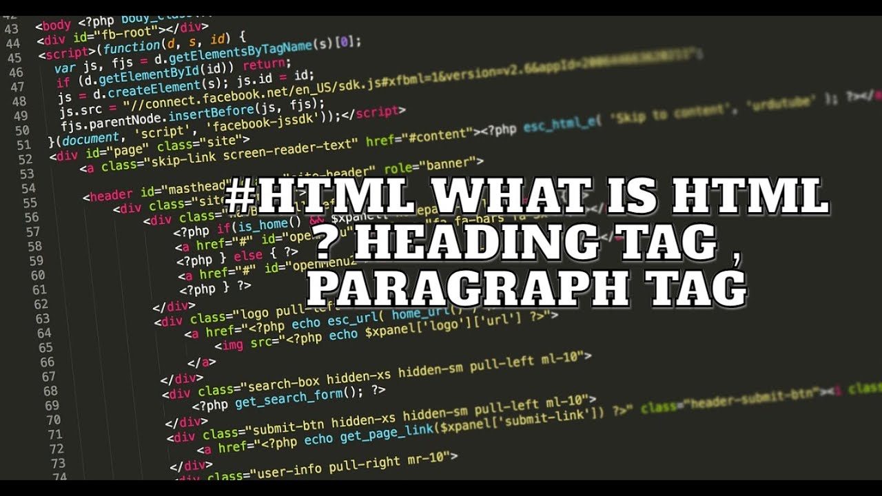 #html What is HTML ? Heading Tag , Paragraph Tag - YouTube