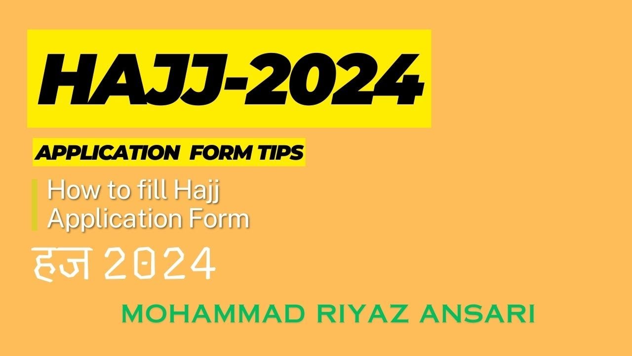Hajj 2024-How To fill haj application form - YouTube