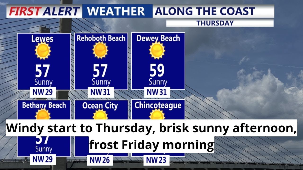 Windy start to Thursday, brisk sunny afternoon, frost Friday morning ...