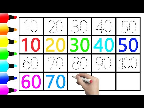 Learn Numbers Write 10, 20, 30, 40, 50, 60, 70, 80, 90, 100 in English | #toddlers #abcd #number #a