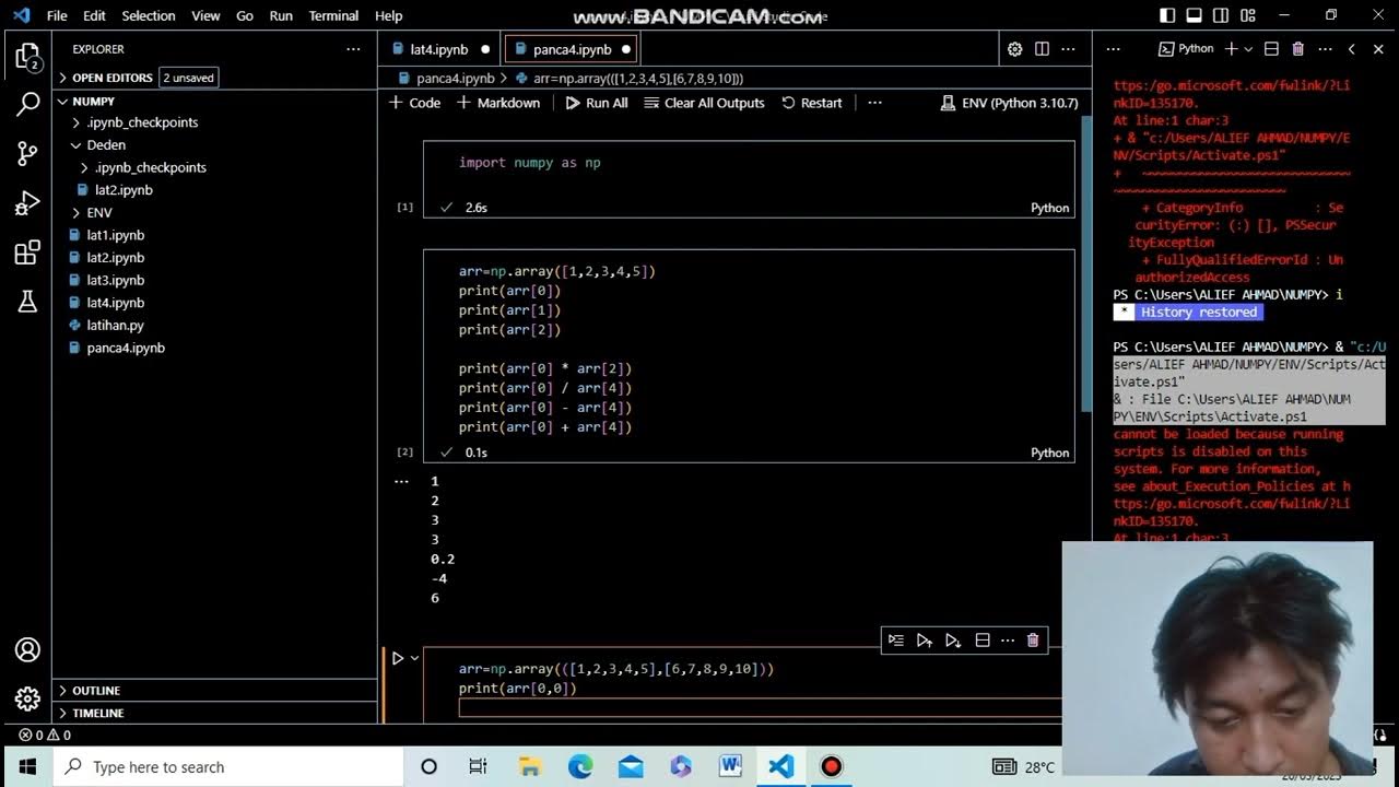 tugas numpy 4 metode numerik indeks dimensi array - YouTube