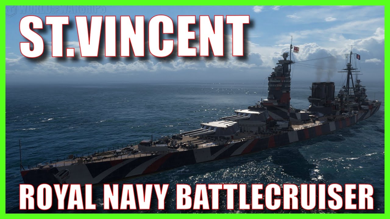 HMS St.Vincent Royal Navy British Battlecruiser World of Warships Wows ...