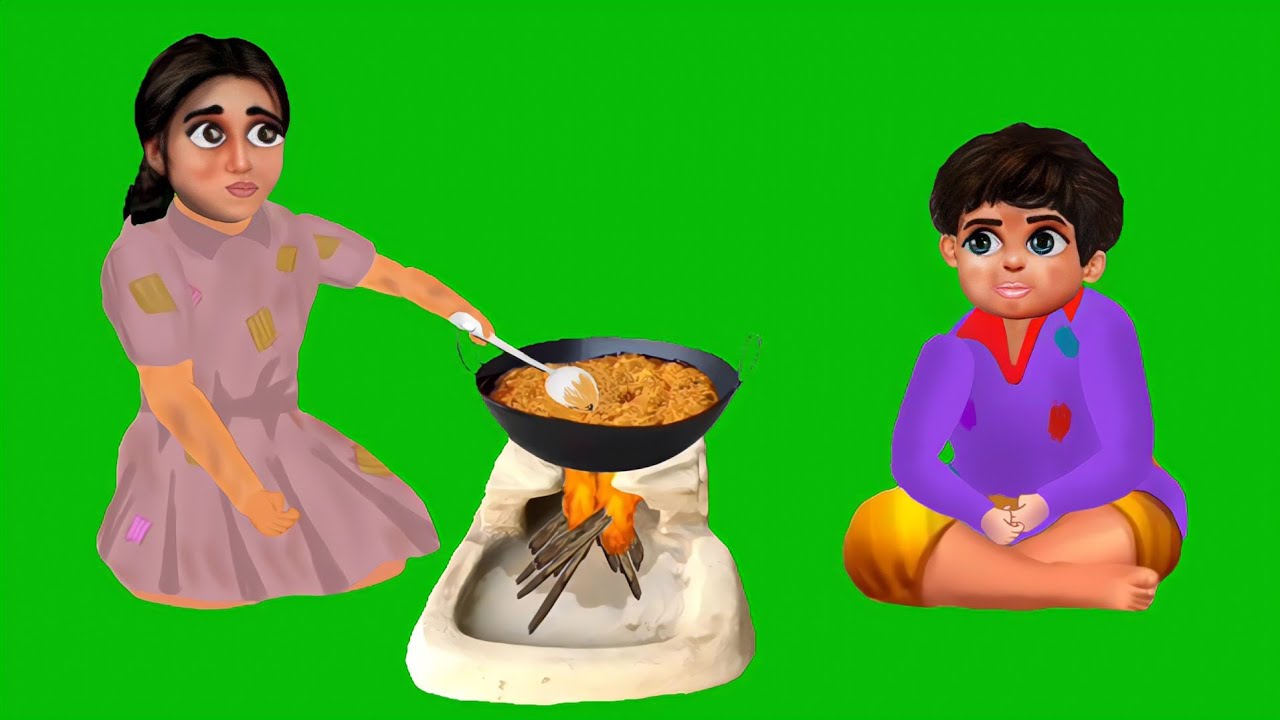 part 2 Garib ladki cartoon character green screen/Garib Bhai bahan ...