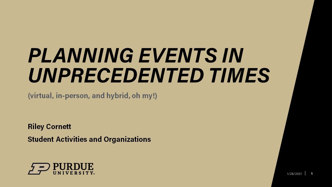 Planning Events in Unprecedented Times - YouTube