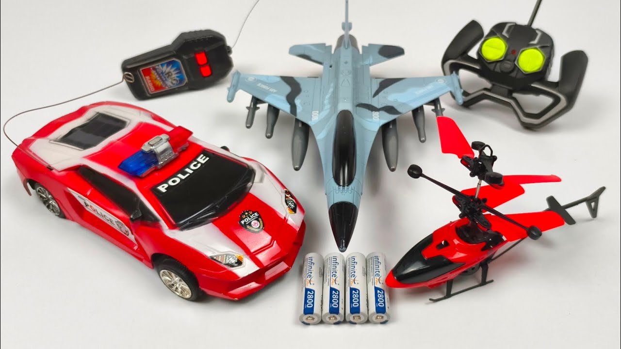 Radio control airplane and remote control police car, helicopter, jet ...