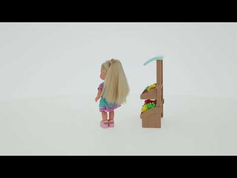 Papusa Simba Evi Love Fruit Stand 12 cm cu accesorii