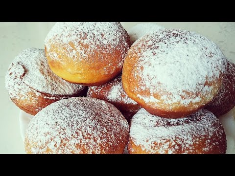 Воздушные пончики с начинкой | Yumuşaq cemli ponçik resepti