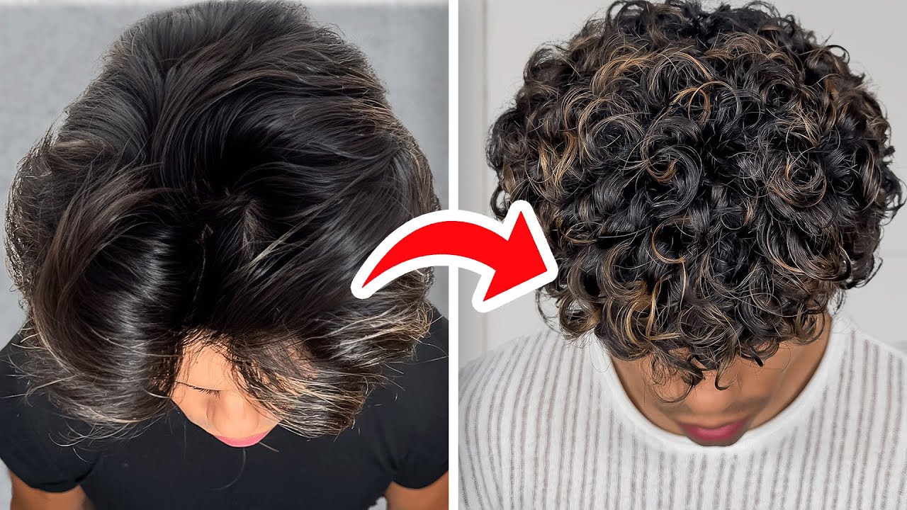 My Natural Wavy to Curly Hair Routine - YouTube