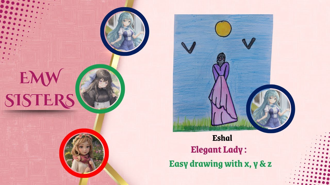 Elegant lady drawing: By Eshal - YouTube