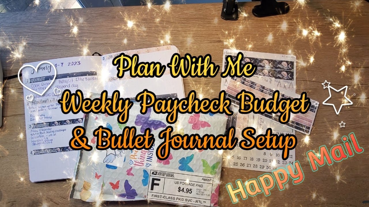 Plan with Me Weekly Paycheck Budget & Bullet Journal Setup Happy Mail 😊 ...