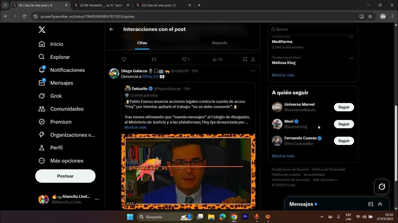 ABOGADO de DALAS (PABLO FRANCO) en VENGANZA ANUNCIA 2 DENUNCIAS para la MAYOR HATER de DALAS ...