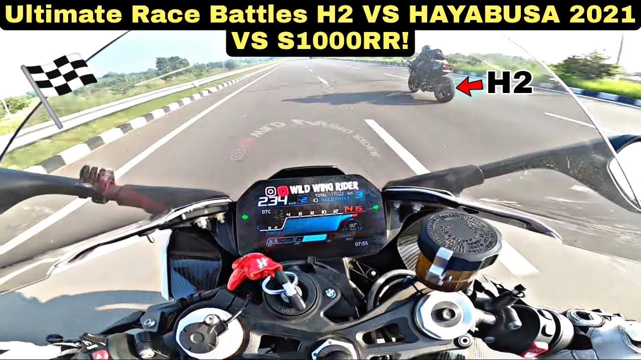 Ultimate Race Battles H2 VS HAYABUSA 2021 VS S1000RR YouTube