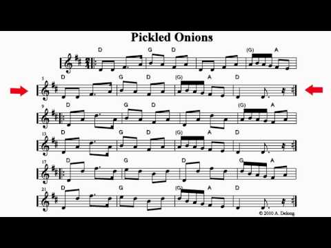Pickled Onions - a playalong fiddle tune by Anne Delong - YouTube