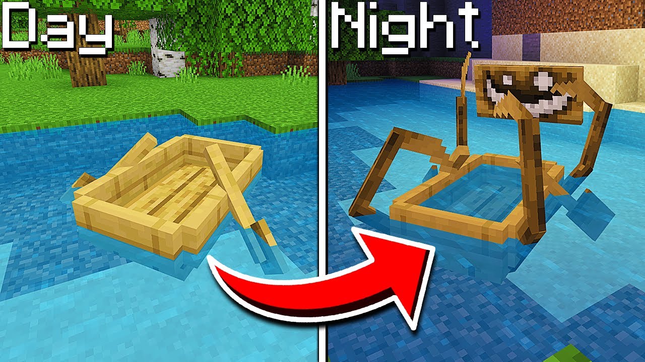 Minecraft BOATS Become Scary At NIGHT... - YouTube