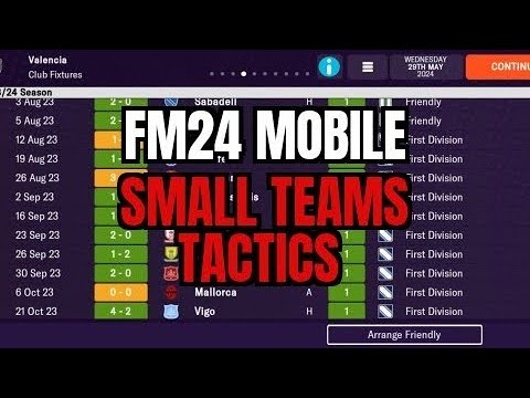 SMALL TEAMS BEST TACTCS| FM24 MOBILE TACTICS - YouTube
