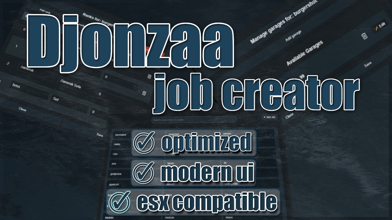 Djonza - FiveM Job Creator [ESX, FREE] - YouTube