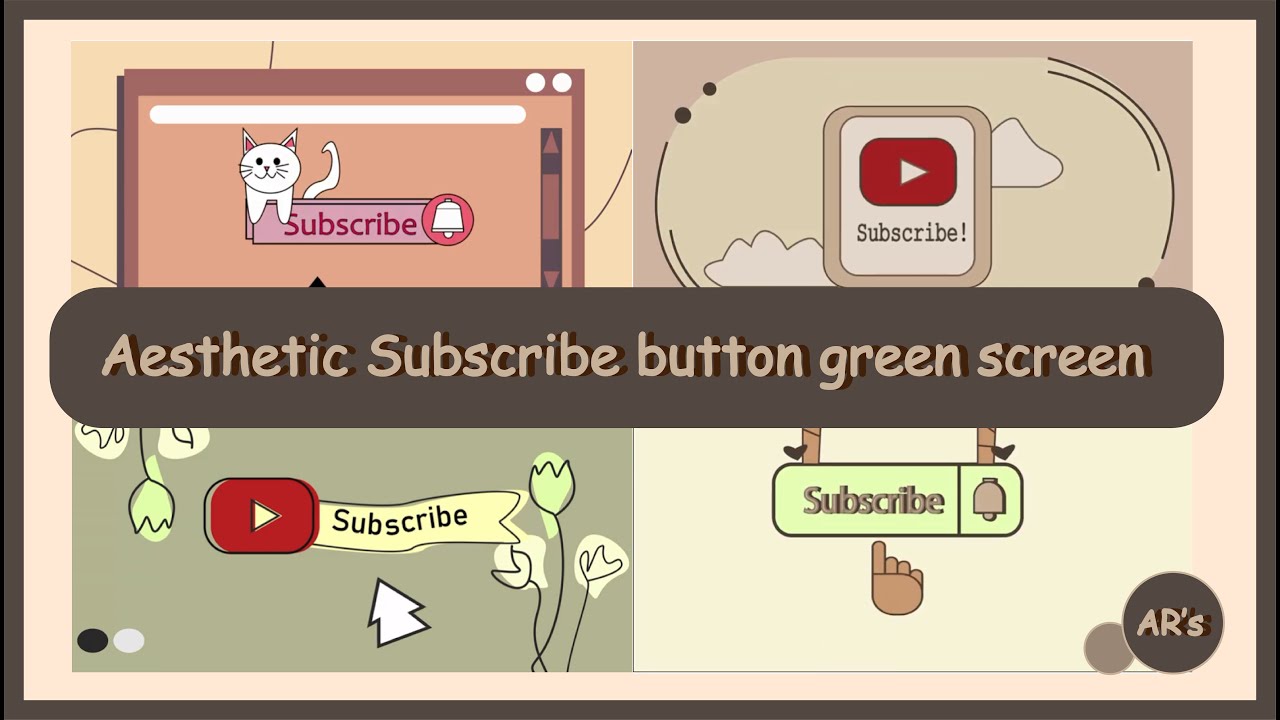 Aesthetic Subscribe Button Green Screen- NO COPYRIGHT - YouTube