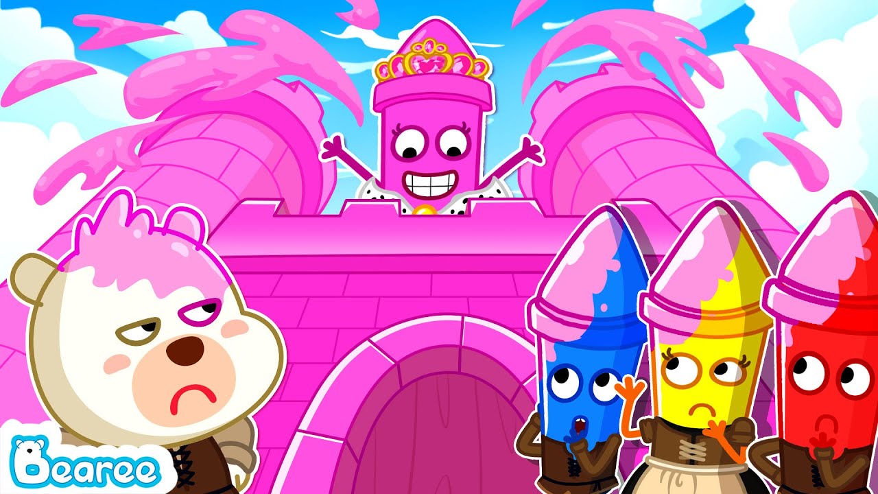 Bearee Tales 🐾 Queen Crayon Wants EVERYTHING in PINK! Funny Cartoon For ...
