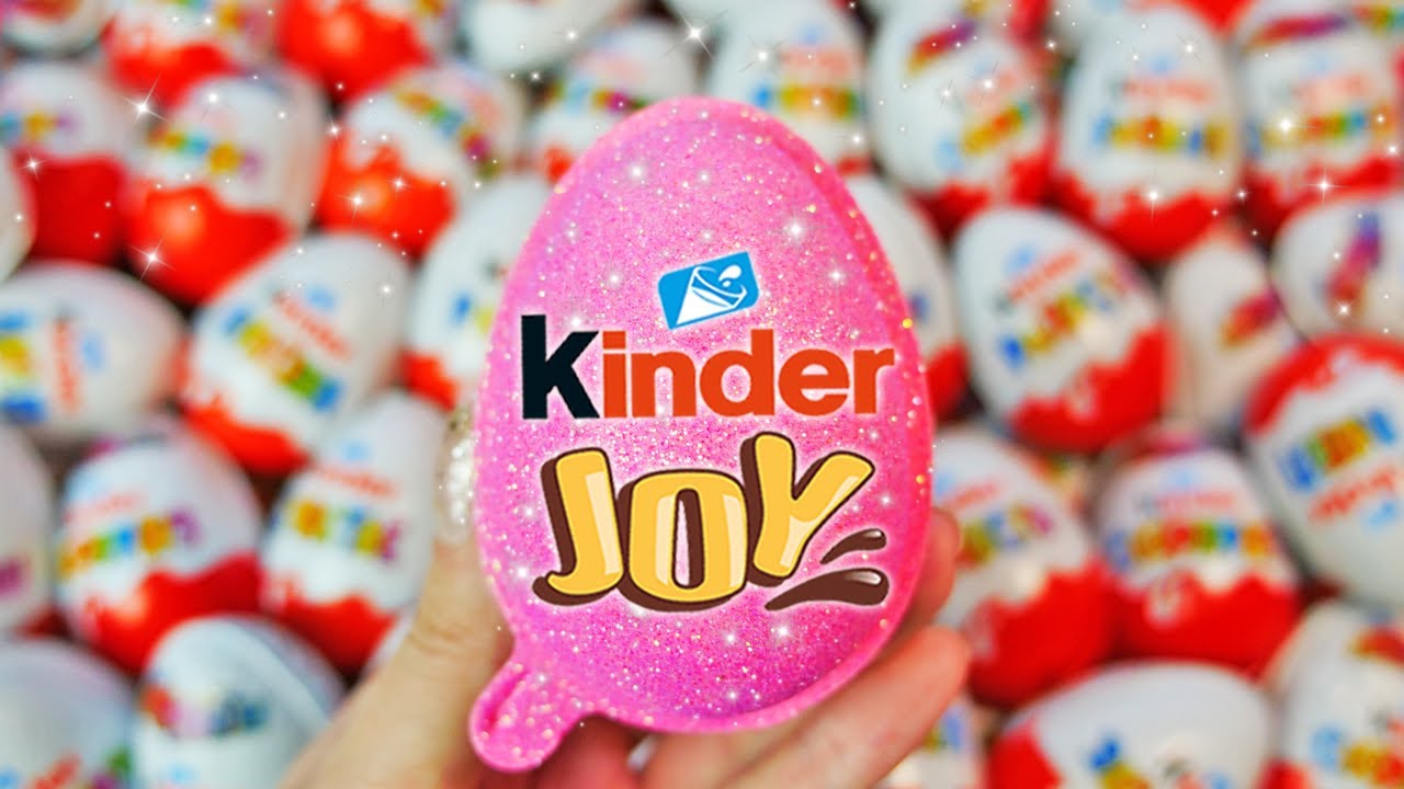 NEW! Pink Glitter Kinder Joy opening ASMR - A lot of Yammy Kinder ...