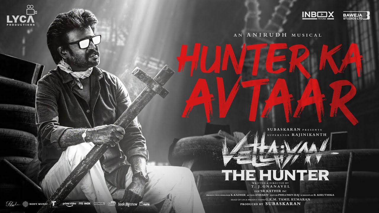 Hunter Ka Avtaar Lyric - Vettaiyan The Hunter (Hindi) | Rajinikanth ...