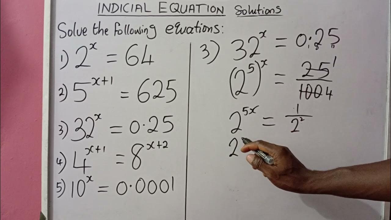 INDICIAL EQUATIONS - YouTube