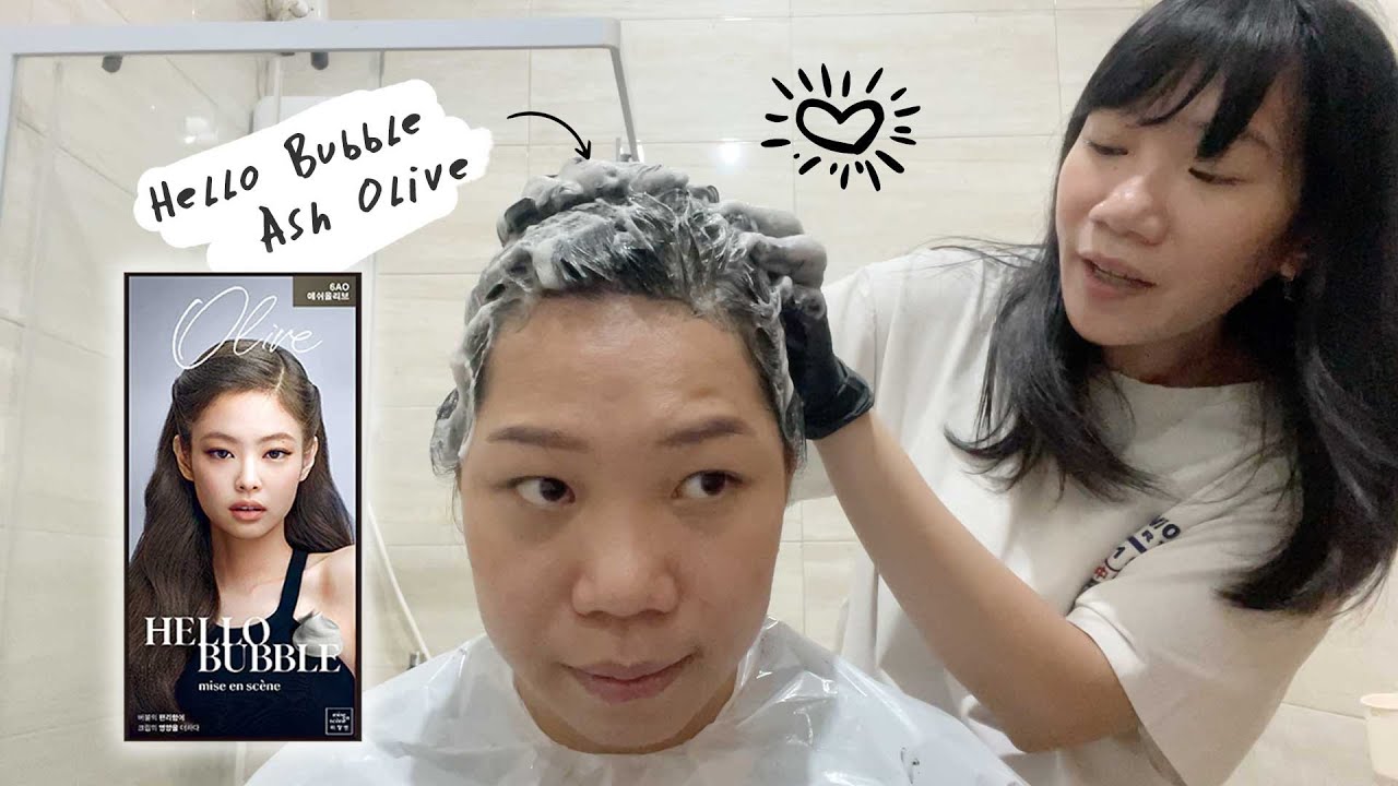 Mise En Scene Hello Bubble Ash Olive 6AO New Formula Tutorial and REVIEW - YouTube