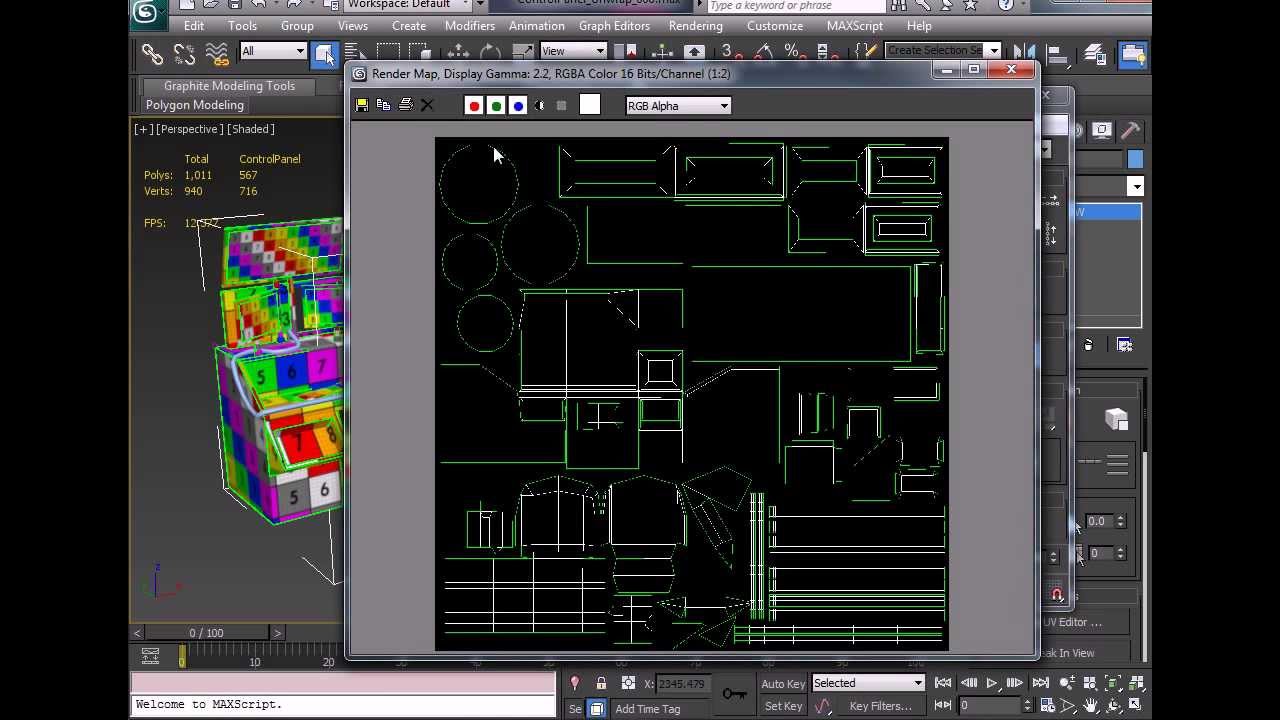 3ds Max Exercise ControlPanel Low Poly Unwrap part 7 - YouTube