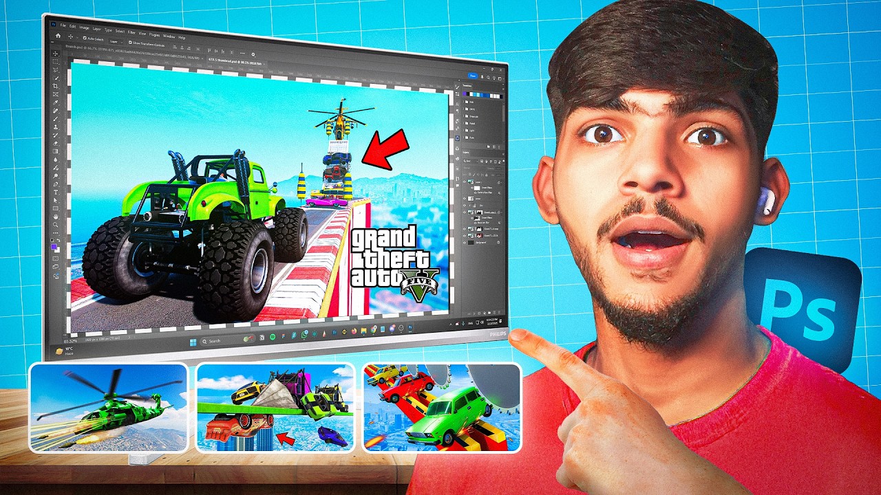 How to Create GTA 5 ENHANCED (Parkour/Stunts Races Thumbnails). - YouTube