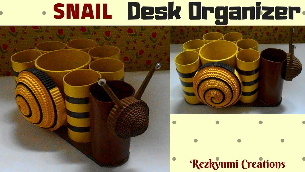 DIY SNAIL Desk Organizer //Tempat Alat Tulis KEONG - YouTube