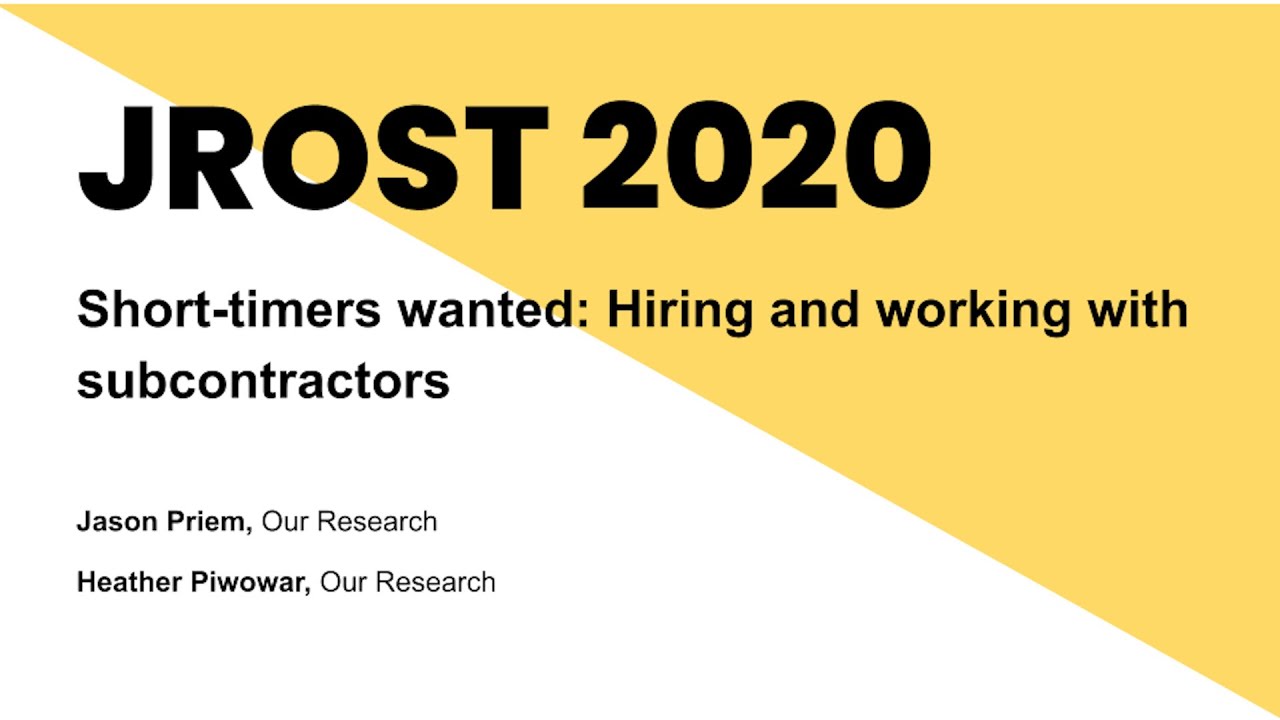 Short-timers wanted: Hiring and working with subcontractors, Jason ...