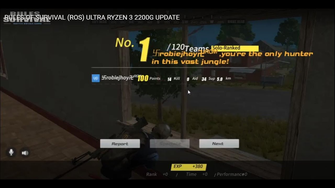 RULES OF SURVIVAL (ROS) ULTRA RYZEN 3 2200G UPDATE - YouTube