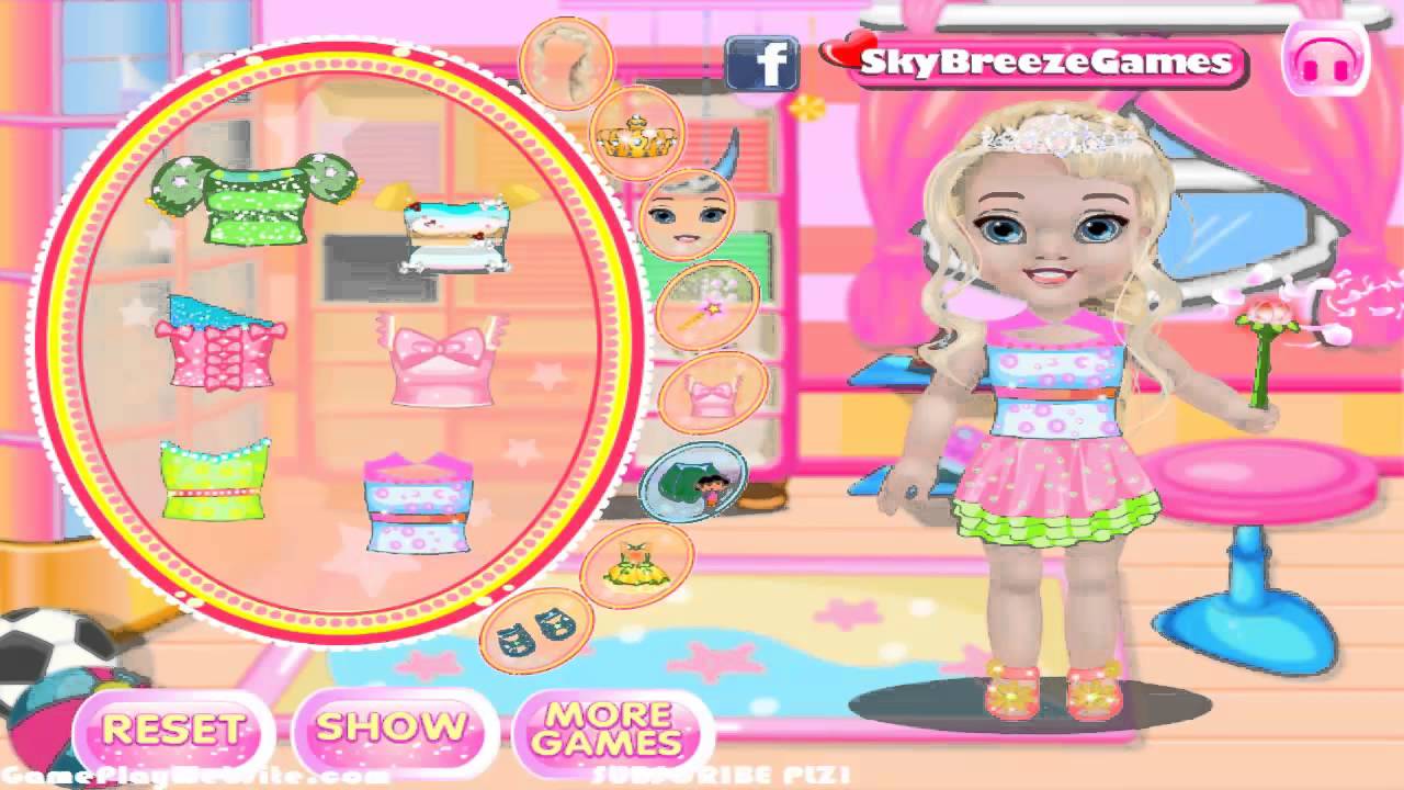 Baby Elsa Bathing baby girl game - YouTube