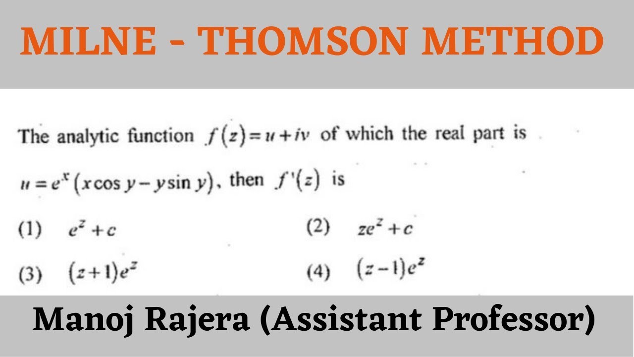 Milne - Thomson Method|| SET-2012 Paper-3 Question || SET, CUET, RPSC ...
