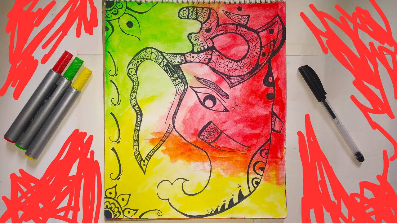 drawing of baal ganesha / easy baal ganesh drawing / lord ganpati bappa ...
