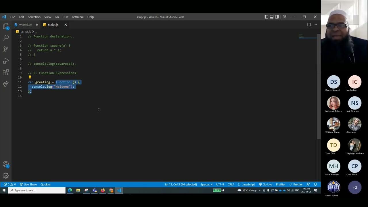 Programming Concepts with JavaScript Lecture Rec #7 2022 06 06 - YouTube