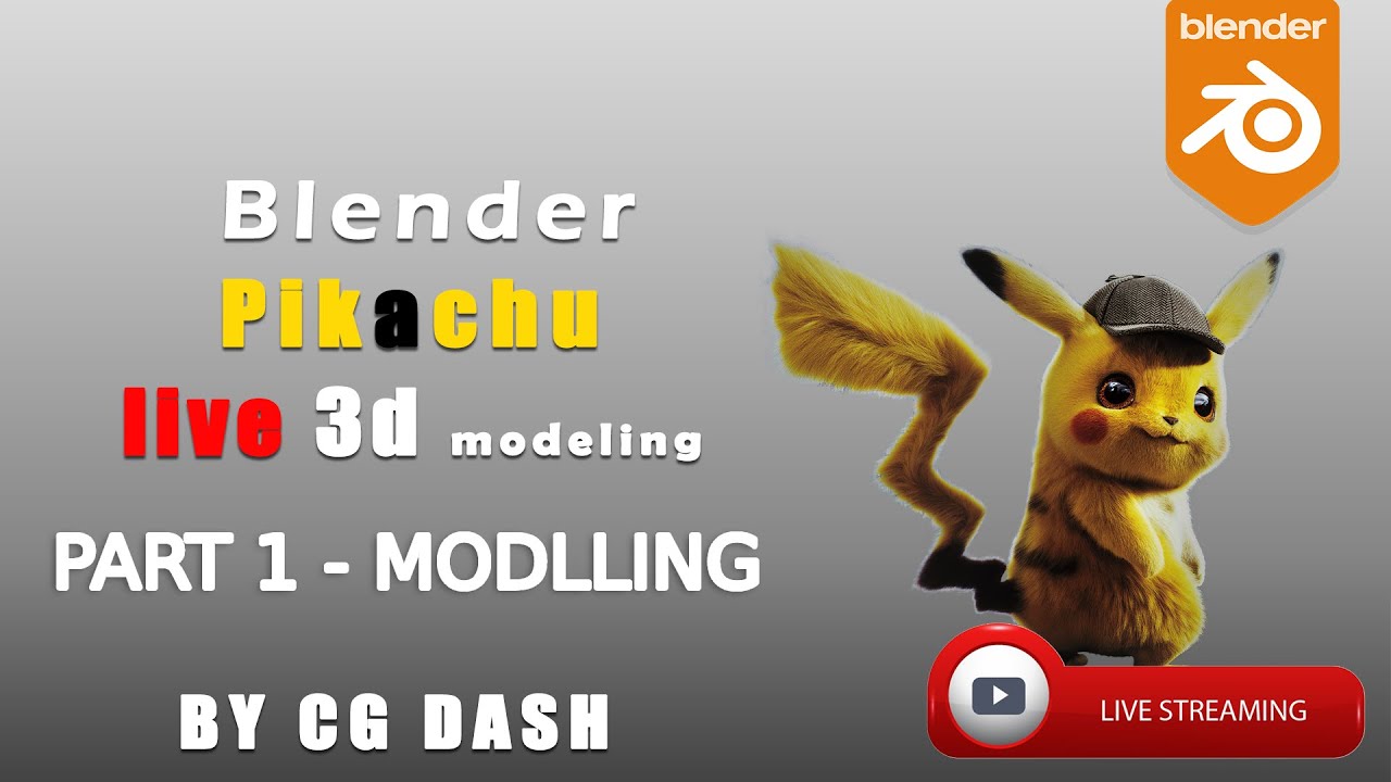 3D Modelling Pikachu Iin Blender 2.92 LIVE | CGDASH - YouTube