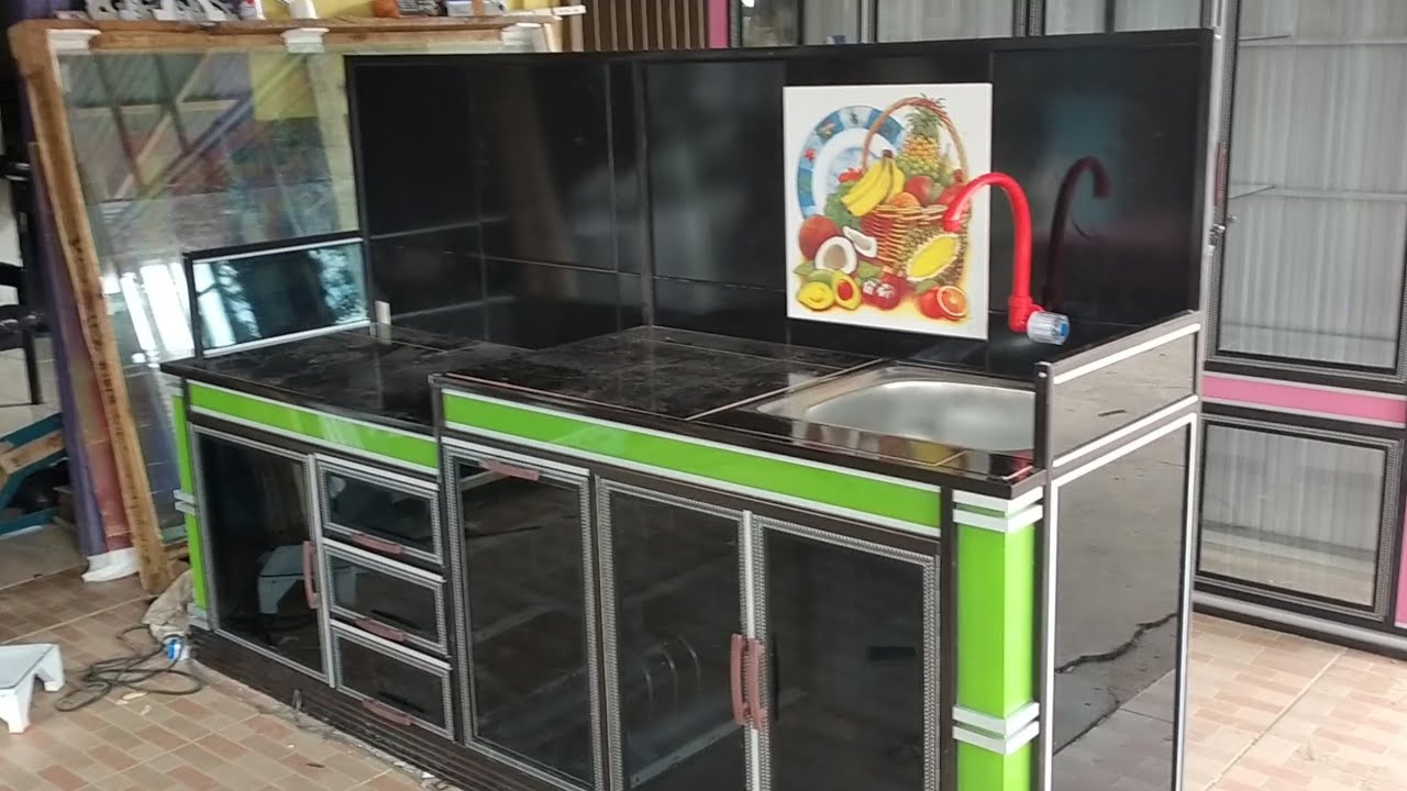 lemari kompor lengkap dengan cuci piring rak piring dan tempat Calok ...