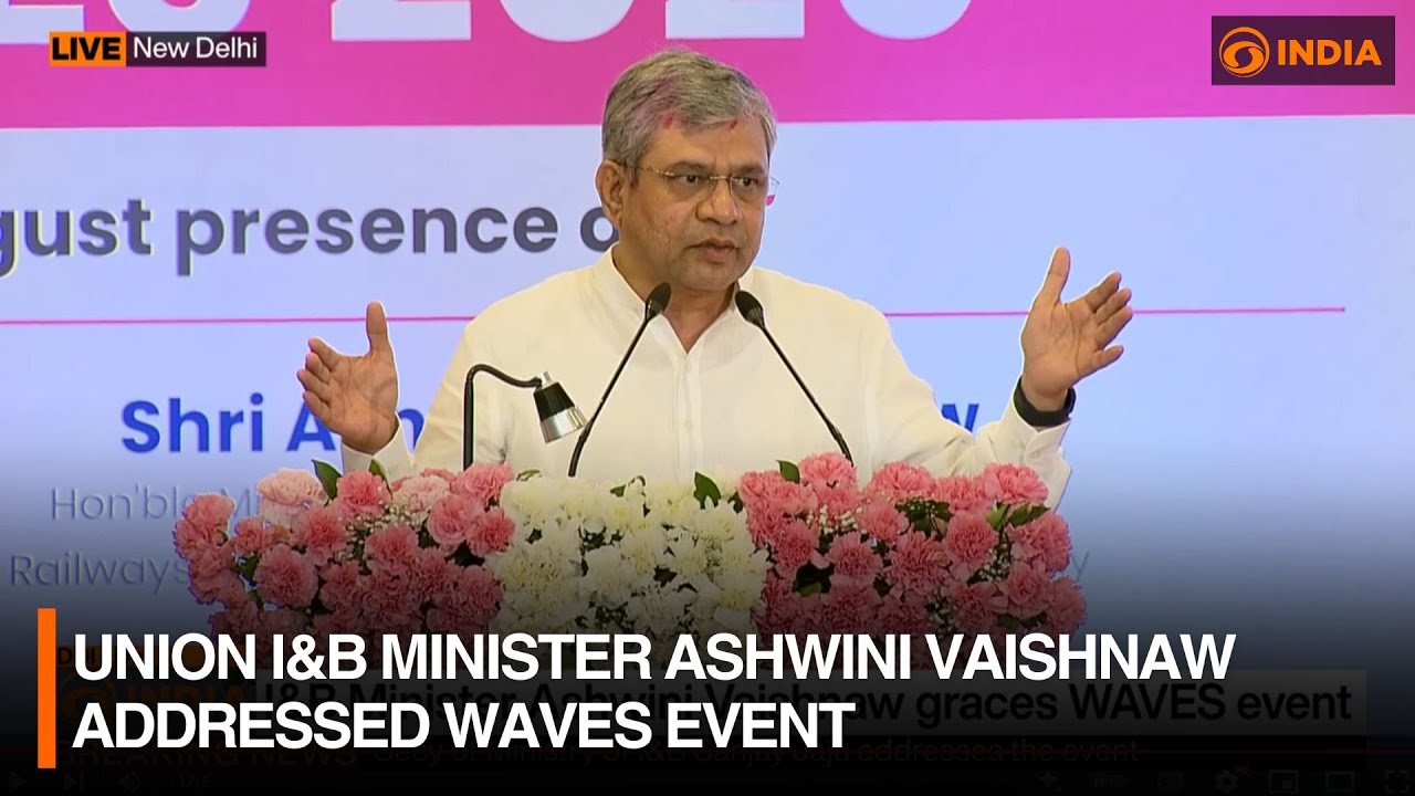 LIVE: Union I&B Minister Ashwini Vaishnaw addressed Waves event - YouTube