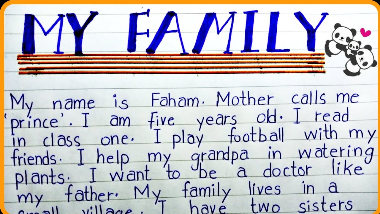 My Family Paragraph | Short Essay on My Family | English Writing ...