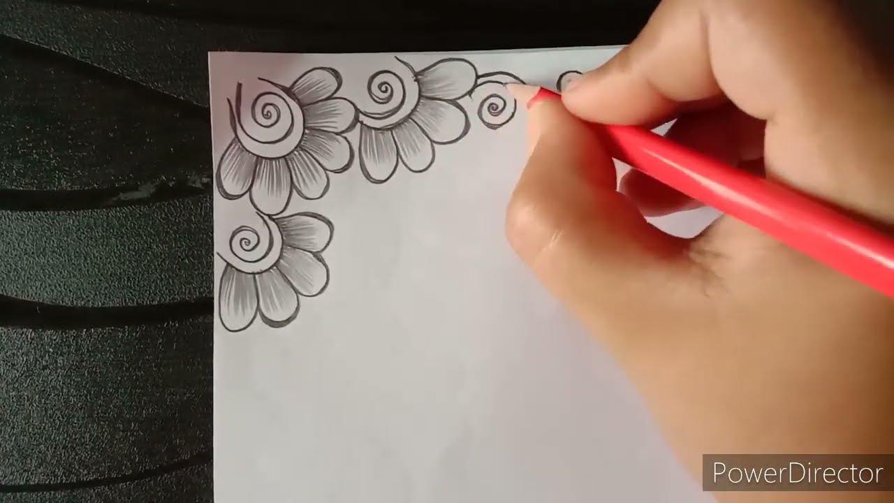 simple and easy Border designs by pencil /files decoration /corner ...