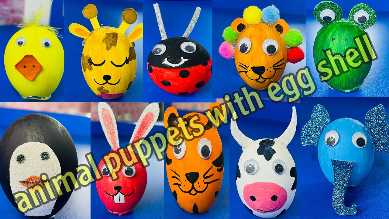 animal puppet with egg shell.. #animalpuppets #eggshellcraft # ...